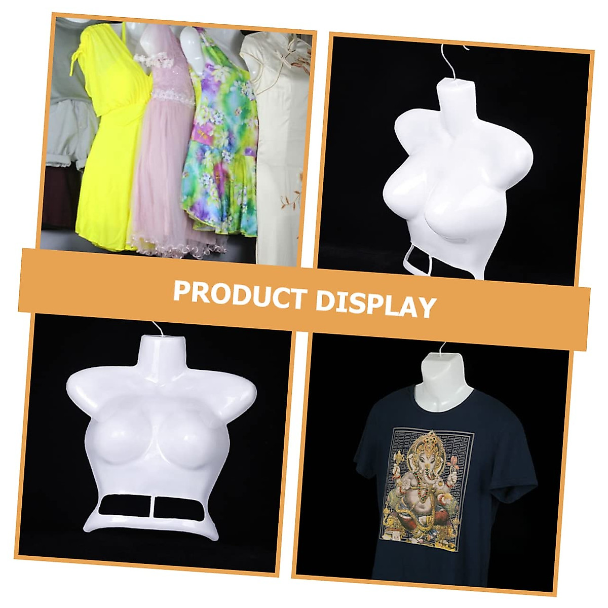 GARVALON 5pcs Mannequin Hanger Body Torso Dress Form Female Upper Display Woman Formal Tops Bathing Suits for Women Clothes Showing Rack Rack, 40x35cm (07O0801W2A)