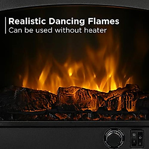 TURBRO Suburbs 20 Inches Infrared Electric Fireplace Stove, 1400W Freestanding Fireplace Heater with Overheating Safety Protection, Portable Indoor Space Heater, Black