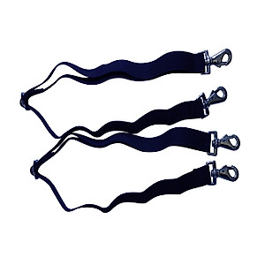 Majestic Ally Pack of 2 Adjustable Length Horse Blanket Sheet Replacement Elastic Leg Strap with Double Swivel Snaps (Navy)