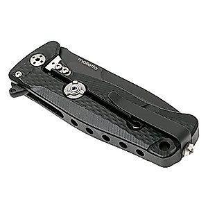 Lion Steel SR22A Sleipner Frame Lock Folding Pocket Knife - Machined Aluminum Handle, IKBS Ball Bearing System, Dual Carry Clip (Black Handle, Black Blade), one Size
