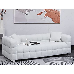 Akrenar 82" Modern Oversized Sofa, Sofas with Two Pillows, Couches for Living Room, Bedroom,Beige