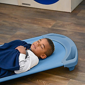 Children’s Factory SpaceLine Nap Cot, Kids Daycare and Preschool Sleeping Cot, Standard Size, Wedgewood