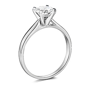 The World Jewelry Center .925 Sterling Silver Rhodium Plated Wedding Engagement Ring - Size 8