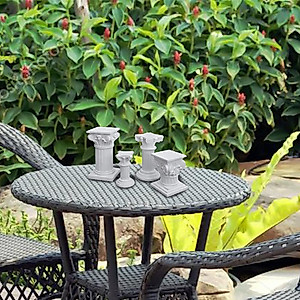 GEZICHTA Roman Pillar Greek Column Statue Resin Figurine Base Sculpture Wedding Table Decorations Indoor Home Decor(3.5x3.7x6.9 inch,Square)