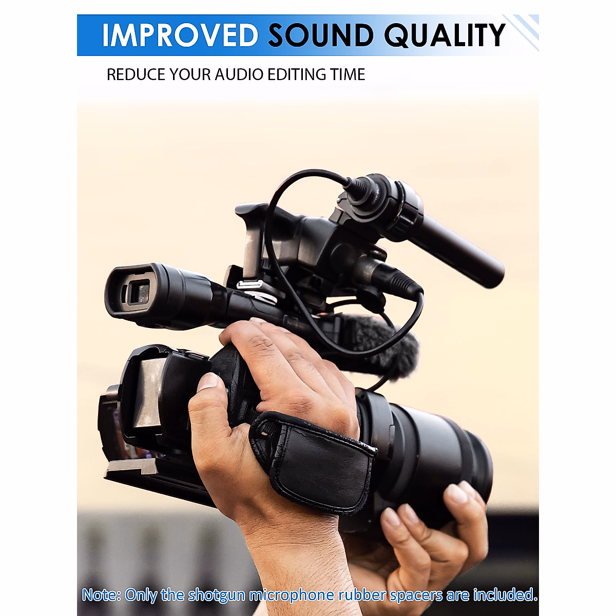 Etour 6 Pcs Microphone Shock Mount Rubber Spacer Tube Microphone Sleeve Washer Compatible with Sony Camcorder Rode NTG, Sennheiser MKH Shotgun Mic FX3,FS7,FX6,FX8,FX9,NX80,FS5