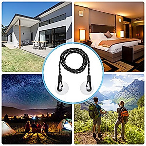 Prasacco 2 Pcs Travel Clothesline, Retractable Clothesline with Suction Cups and Hooks Portable Camping Clothesline Black