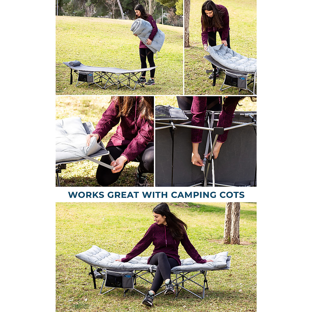 Zento Camping Cot Mattress Foam Pad for Adults – Thick Soft Ultra Comfort Sleeping Pad for Traveling Hiking Outdoor or Indoor Use – Lightweight Easy to Carry Foldable Waterproof Adult Cot Mattress