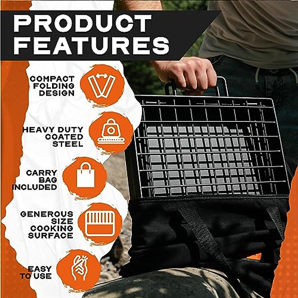 Adventure Seeka Swivel Grill - Heavy Duty, Fully Adjustable Campfire Cooking Grate and Rack