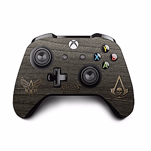 Head Case Designs Officially Licensed Assassin's Creed Wood And Gold Chest Black Flag Graphics Matte Vinyl Sticker Gaming Skin Decal Cover Compatible With Xbox One S Console and Controller Bundle