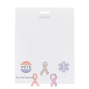 Badge Buddy Pin Holder for Nursing Pins - Horizontal 7 Hole Blank White ...