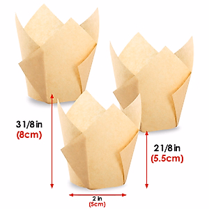 Tulip Cupcake Liners Baking Cups Parchment Paper Muffin Tin Cups Standard Size 100 Count