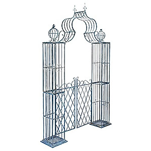 Safavieh PAT5012C Outdoor Collection Beatrix Victorian Antique Arbor, Mossy Blue