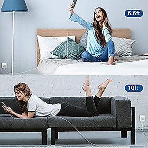 【MFi Certified】 iPhone Fast Charger 2Pack 20W PD USB C Wall Charger with 6.6FT&10FT USB C to L ightning Cable Fast Charging Adapter for iPhone 14/14Plus/14 Pro/14 Pro Max/13/13 Pro/13 Pro Max/12