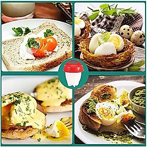 6 Pcs Egg Cooker and Steamer Silicone Poached Egg Cups for Boiling Eggs Hard Boiled Egg Maker Silicone Egg Mold - Poached Egg Cooker Hardboiled Egg Making Poached Egg Holder Mold