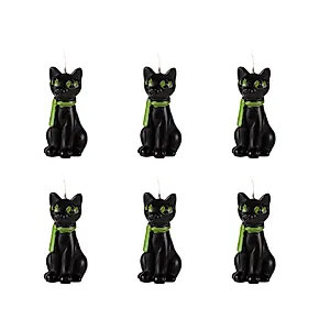 6pcs Halloween Candles, Black Cat Shaped Halloween Decorative Themed Candle Cute Spooky Wax Mini Candles Gift for Cat Lovers Halloween Party Birthday Decorations Favors Home Table Decor