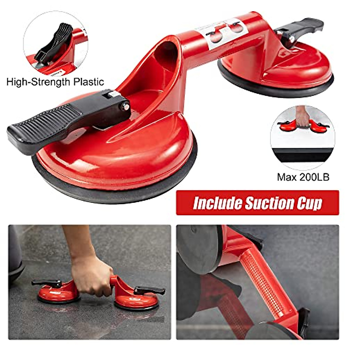 EZARC Floor Gap Fixer Tool, Laminate Flooring Gap Repair Kit Include Heavy Duty Double Aluminum Suction Cup, Rubber Mallet and Foam (Can't use on Scraped Surface Floor)