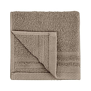 Amazon Basics Cosmetic Friendly Washcloths - 12-Pack, Cocoa Powder