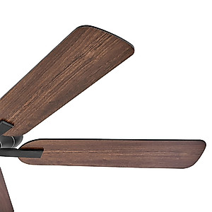 Hinkley Metro 52" Indoor Dual Mount Ceiling Fan with No Light - Traditional Style, Reversible Wooden Fan Blades - Matte Black - Remote Sold Separately