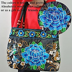 Embroidered Women Floral Handbags Embroidery Purse Vintage Hobo Tote Bag Ethnic Shoulder Bag