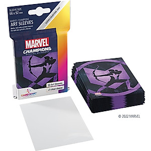 Gamegenic Marvel Champions The Card Game Official Hawkeye Art Sleeves | Pack of 50 Art Sleeves and 1 Clear Sleeve | Card Game Holder | Use with TCG and LCG Games | Made by Fantasy Flight Games