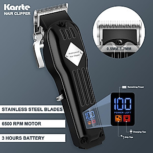 Karrte Professional Hair Clippers and Trimmer Kit,Cordless Hair Cutting Kit,Barber Supplies for Men Beard Trimmer Mens Grooming Kit Accessories (Golden)