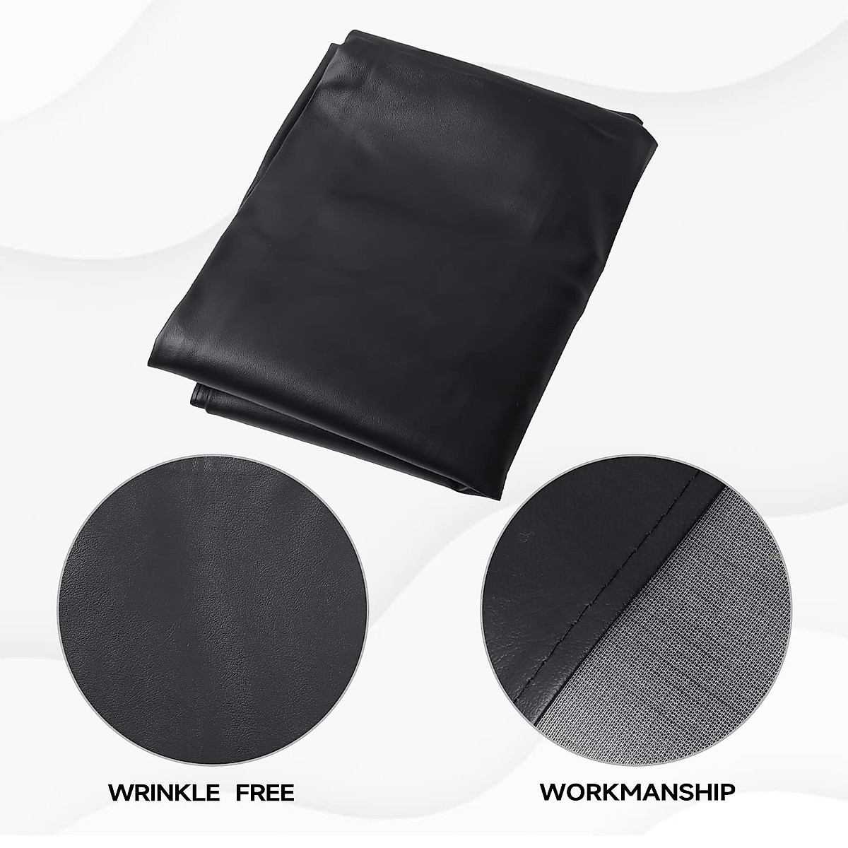 GSE 9' Heavy-Duty Leatherette Shuffleboard Table Cover for Shuffleboard Table Accessories(Black)