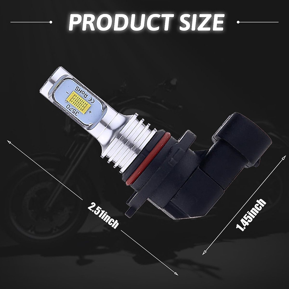 GKmow 2 PCS 9005 Car LED Fog Light, 3570 2SMD 4000LM Super Bright CREE Chip, 360° Light Range 7000K White LED Bulb, Decoding Reversing Light, Taillight DRL Replacement, for Most Car (White)