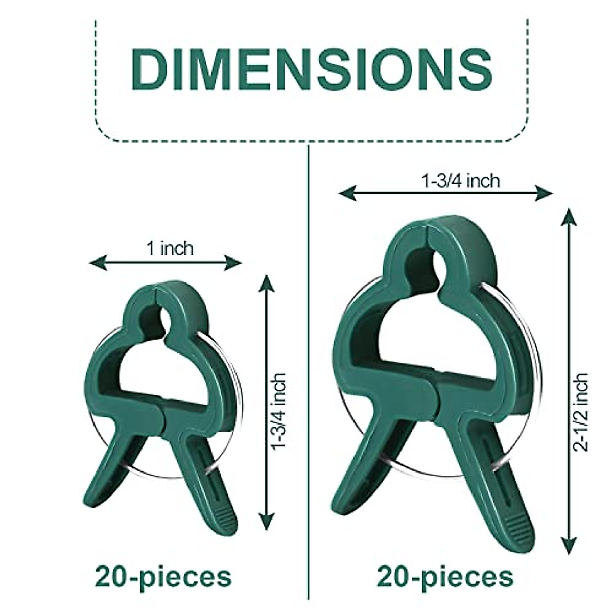 Yinghezu 40 Pcs Plant Support Clips,Flower and Vine,Garden Tomato Plant Support Clips for Supporting Stems,Vines Grow Upright Climbing,Tool for Straightening,Tomato Cage,Trellis. 2 Sizes in one Pack