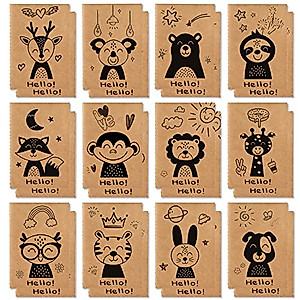 Sikao 24 Pack Cute Animals Mini Notebooks for Kids Party Favors, A6 Small Notebooks for Girls Teens, Notebook Bulk for Class Prizes Bag Stuffer, Little Journals for Kids, Happy Mini Journal