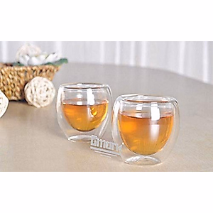 Gmark Espresso Cups Shot Glass 2.7- Ounce Coffee Set of 4 - Lightweight Double Wall Thermo Insulated GM2028