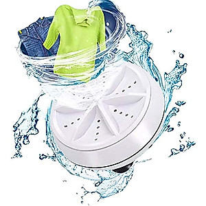 Mini Washing Machine Portable Ultrasonic Turbine Washer,Portable Washing Machine with USB for Travel Business Trip or College Rooms (A), White