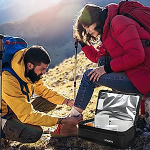 Aosbos Insulated Lunch Bag Small Lunch Box for Men Women Compact Lunch Bags Mini Food Storage Bag Flat Cooler Bag Thin Lunchbox Black Reusable Sandwich Bags Portable Snack Bag Tiny Thermal Bag