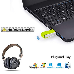 Avantree Leaf Class 1 Long Range USB Bluetooth Audio Transmitter Adapter for PC Laptop Mac PS4 Nintendo Switch, Wireless Audio Dongle for Headphones Speakers Only, Plug and Play, aptX Low Latency