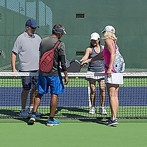 Nupouch Rucksack Pickleball Bag, Anti-Theft Crossbody Sling, USB Charging Connector Port, Backpack, Soho Collection Black