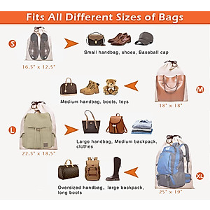 MISSLO Cotton Breathable Dust-proof Drawstring Storage Pouch Bag (Pack 3 L)