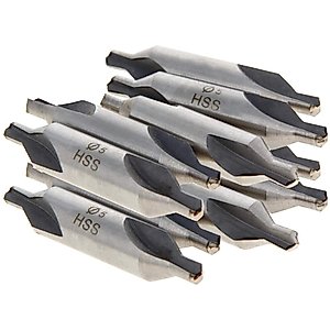 Utoolmart 10 Pcs Center Drill Countersink Lathe Bit Mill Tool, Combined Drills Plain Type A 5mm x 12mm, Combined Countersinks Drills Set Tool, HSS-6542 Countersinks