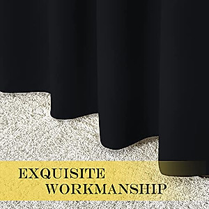 NICETOWN Blackout Sliding Glass Door Curtain for Living Room Extra Wide, Grommet Thermal Insulated Light Blocking Curtain Drape for Patio/French Door, W100 x L84, 1 Panel, Black