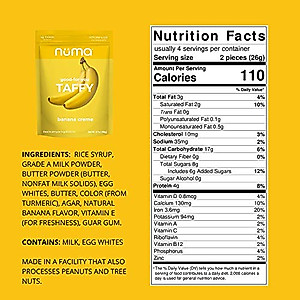 Healthy Banana Cream Taffy Candy – Low Sugar, High Protein, Low Calorie, All Natural, Gluten Free – 3 Bags with 8 Individually Wrapped Chews Each