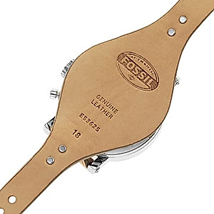 Fossil Women's Original Boyfriend Quartz Stainless Steel and Leather Chronograph Watch, Color: Silver (Model: ES3625)