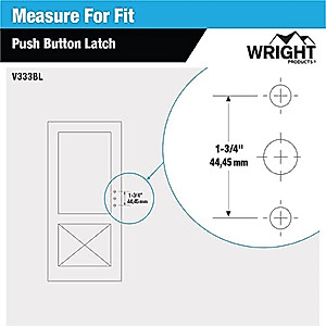 Wright Products V333BL Tie Down Push Button Door Latch for Screen and Storm Doors, Black