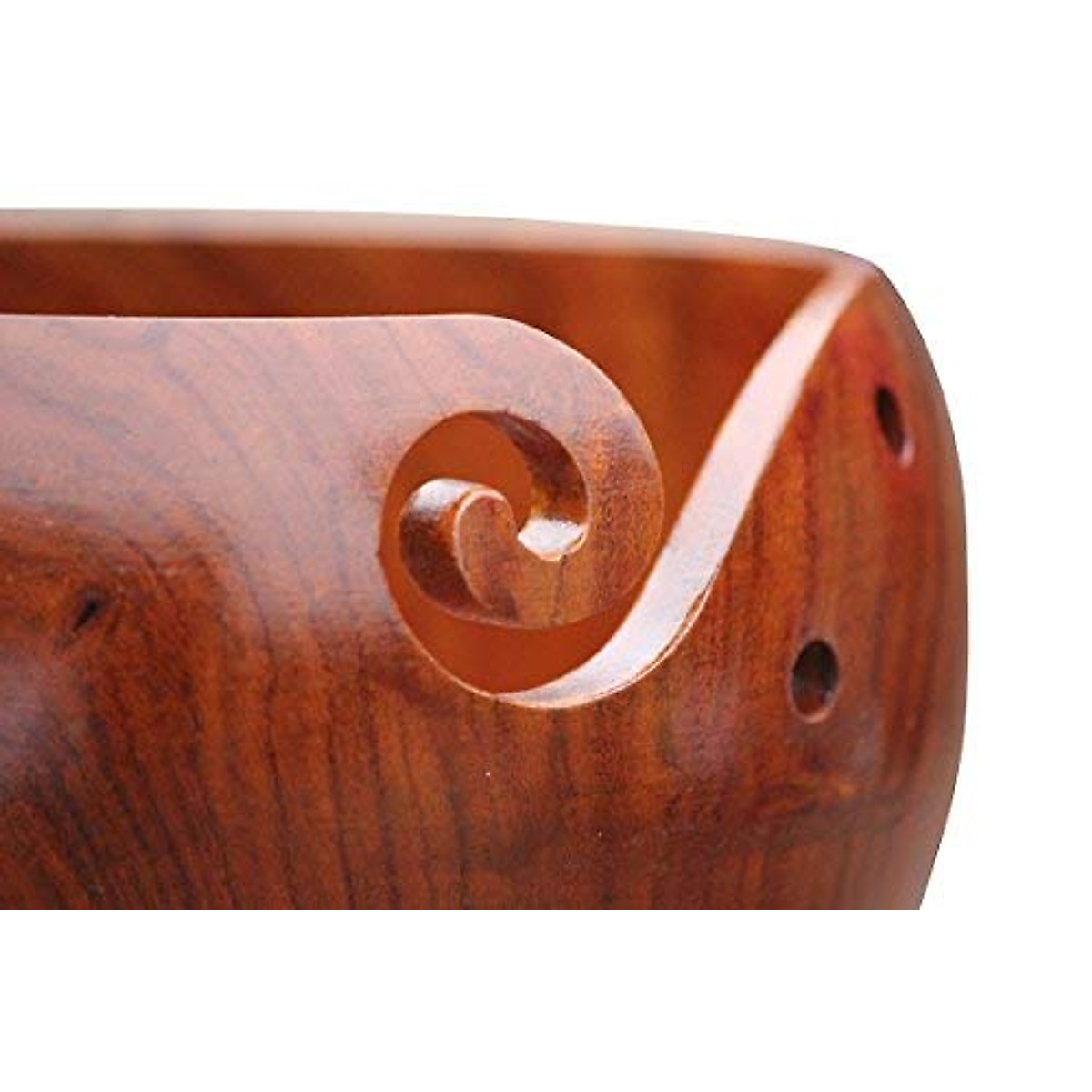 DAHLIA GOODS Wooden Yarn Bowl 6x3 Inch, Knitting and Crochet Rosewood Bowl, Made From Sturdy Wood For Yarn Storing