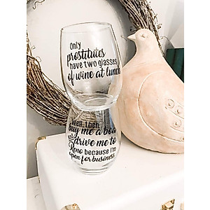 Gilmore Girls Wine Glass Set! Only prostitutes have two glasses of wine.