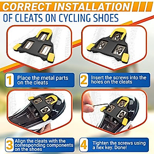 Baidell Bike Cleats, 6 Degree Float Compatible Shimano SPD-SL Cleats, Cycling Pedals Cleat, Road Bicycle Cleat Set, Indoor Clip for Specialized Peloton Shoes Women — SPD SL Cleats Bike Shoes for Men