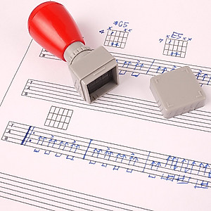 Mr.Power Guitar Chord Stamp Black Ink(3 Frets)/Ukulele(5 fret) DIY Mini Rubber Stamp(Black Ink)