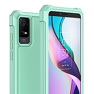 Ailiber Phone Case for TCL 30Z(T602DL), TCL 30 LE Case with Screen Protector, 2 Layer Structure Protection, Shockproof Corner TPU Bumper, Slim Silicone Phone Cover for Straight Talk TCL 30Z-Mint Green