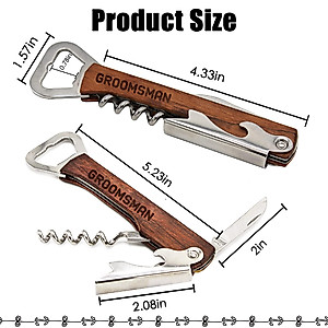 YUUNEI-HOME Groomsmen Gifts Bottle Opener Wooden 8 Pack, Groomsmen Proposal Gifts for bachelor party, bachelor gifts