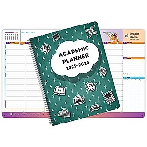Dated Middle High School Student Planner 2023-2024 Academic School Year, Large (8.5" by 11") Matrix Style Datebook with Classic Middle/High Matrix Cover