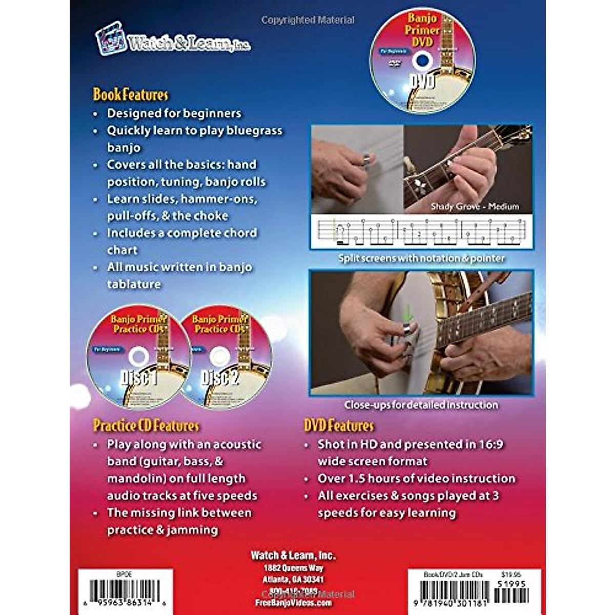 Banjo Primer Book for Beginners Deluxe Edition with DVD and 2 Jam CDs