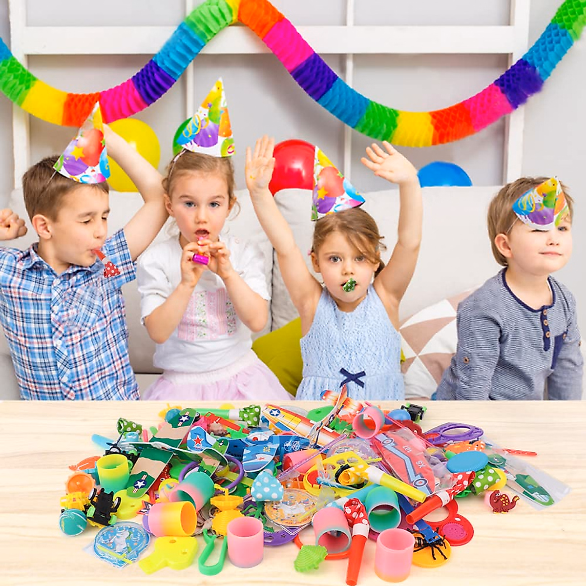 nicknack 120pcs Pinata Filler Toys Party Favor Assortment for Kids Birthday Prizes Box Toy for Classroom Rewards,Treasure Box Prizes,Carnival Prizes