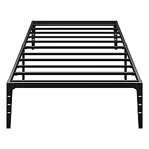 IDEALHOUSE 14 Inch Twin Metal Platform Bed Frame Heavy Duty Steel Slat No Box Spring Needed, Easy Assembly, Noise Free, Black (Twin)